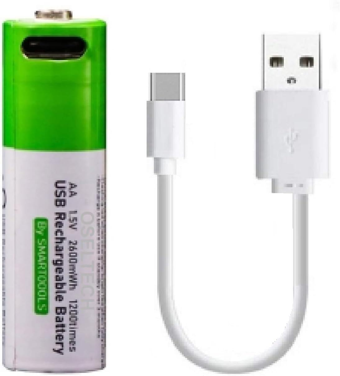 OSELTECH Rechargeable AA Batteries 1.5V 2600mWh USB Lithium ion ...