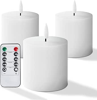 Amazon.com: Homemory White Flameless Candles Battery Operated with ...