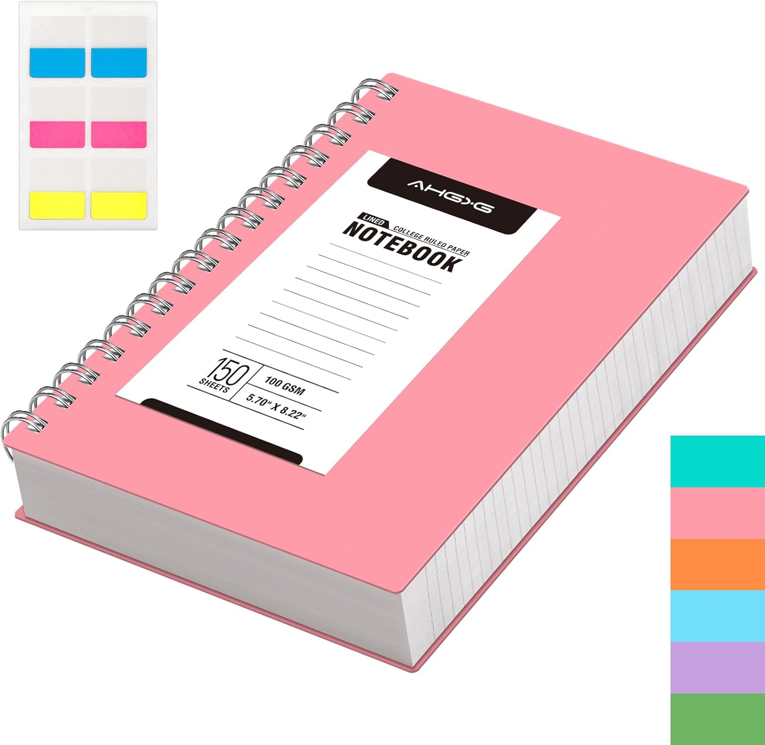 Amazon.com : AHGXG Spiral Notebook - A5 Notebook College Ruled, Small 5 ...