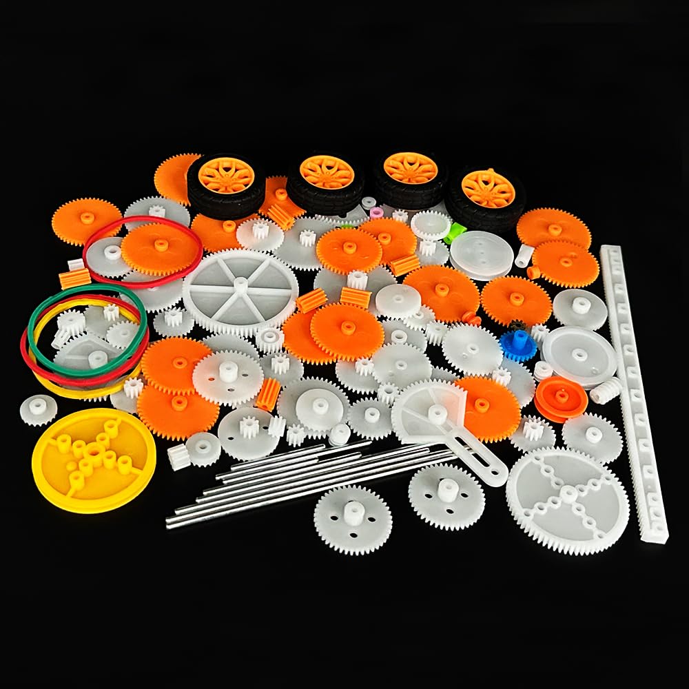 Snapklik.com : 112PCS Plastic Gear Set Single Gear Spindle Gear Small ...
