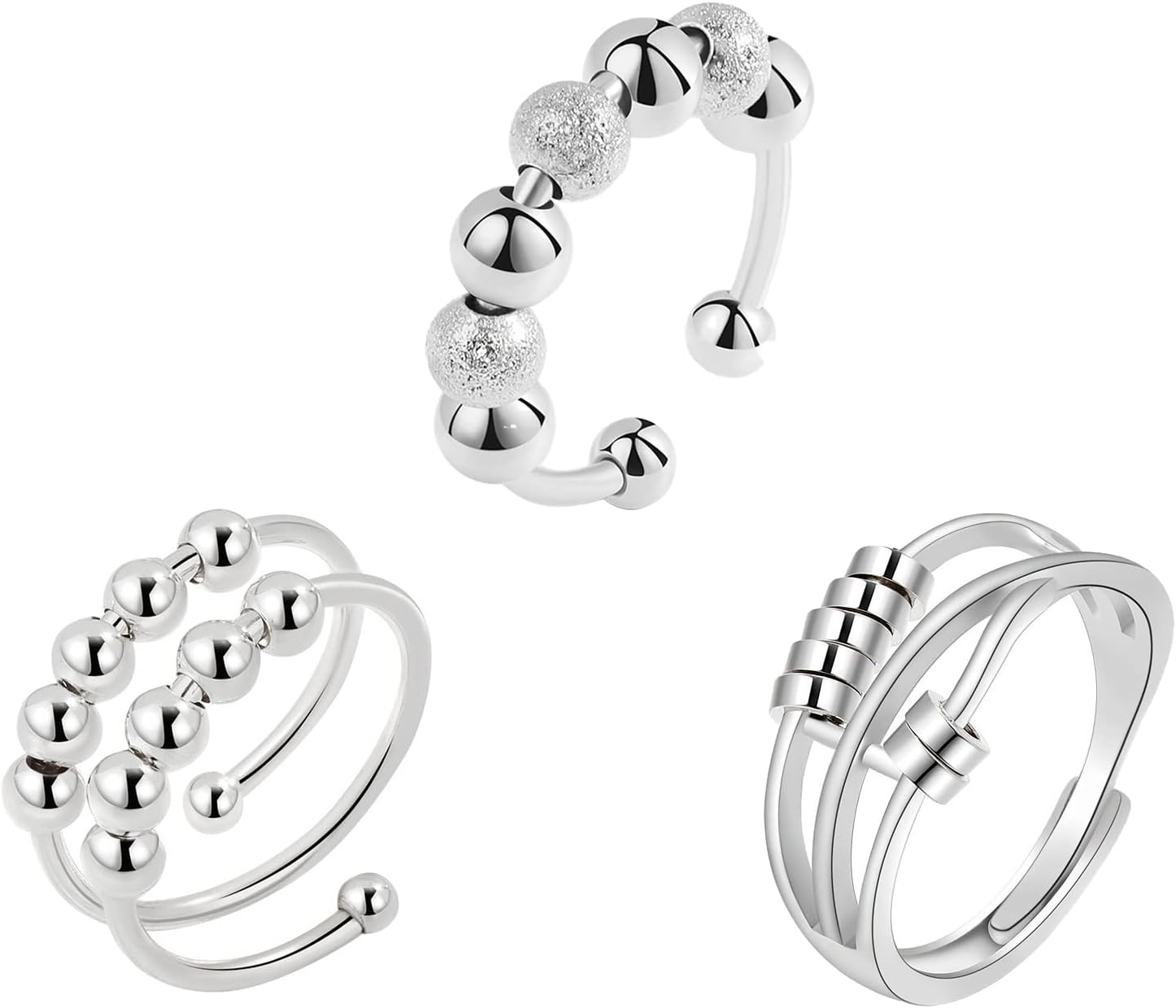 Amazon.com: 3 PCS Anxiety Ring for Women, Fidget Rings for Anxiety for ...