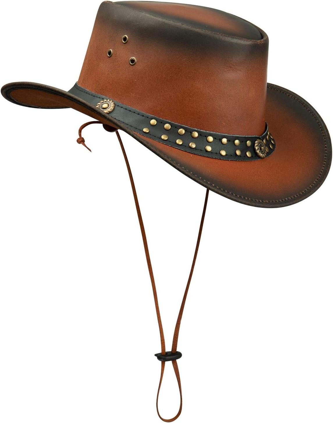 Australian Unisex Western Cowboy Outback Real Leather Aussie Bush Hat ...