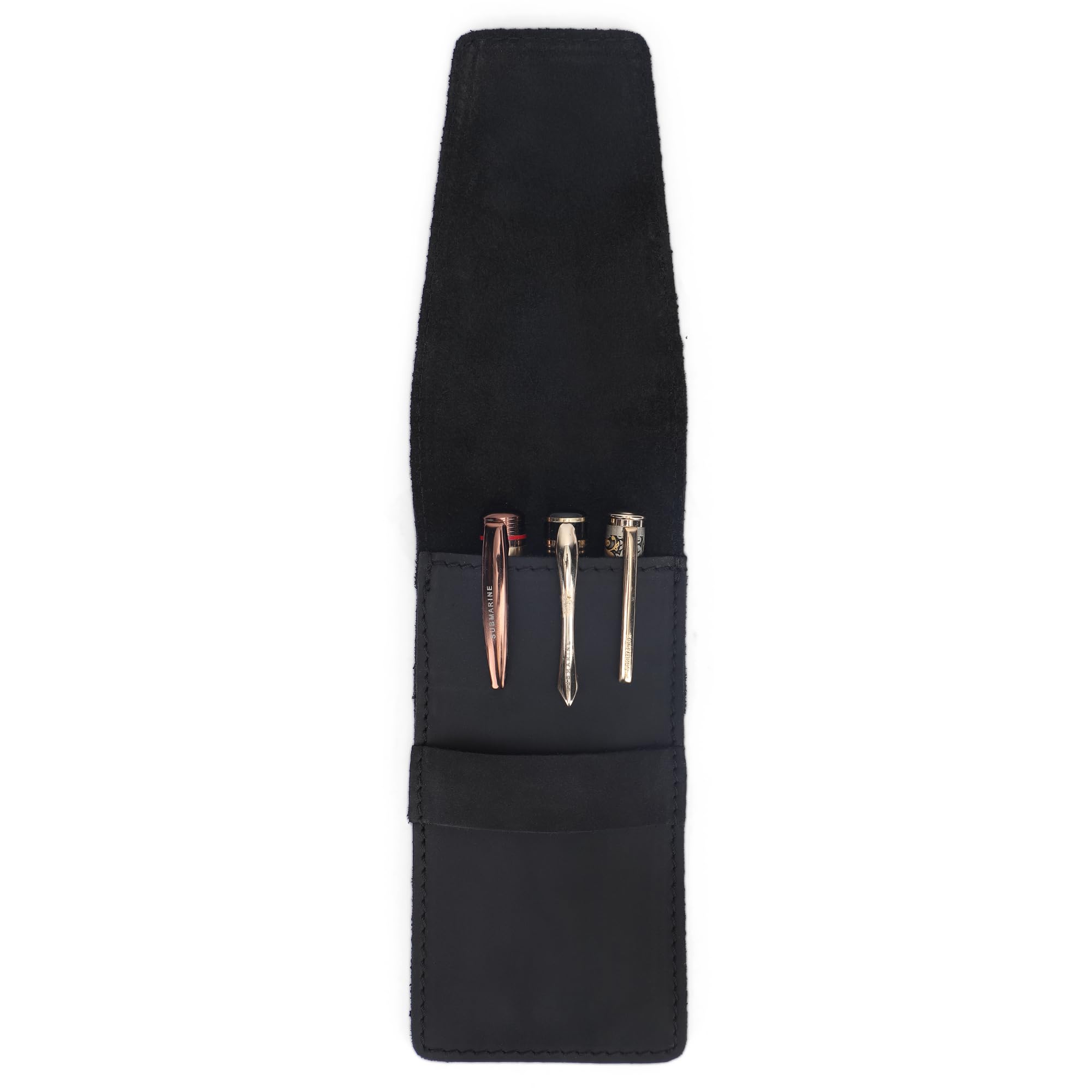 Amazon.com: The Antiq Leather Pen Holder, Genuine 3 Pen Case with Tuck ...