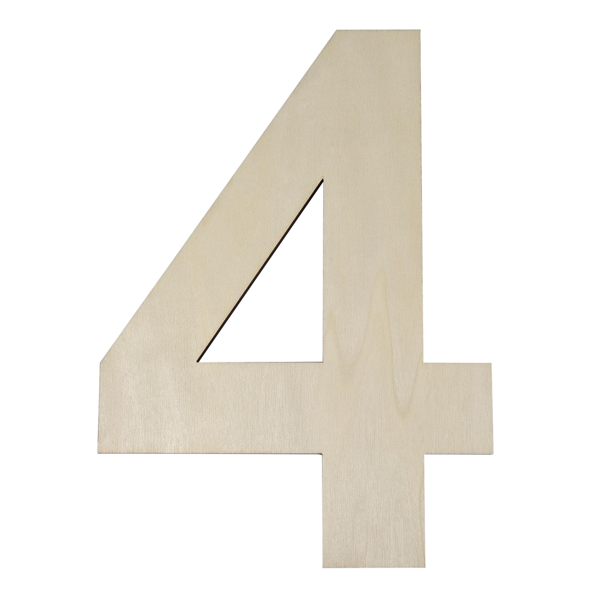 Amazon.com: HILAZA 12 Inch Large Wooden Number 4, 1/4 Inch Thick ...