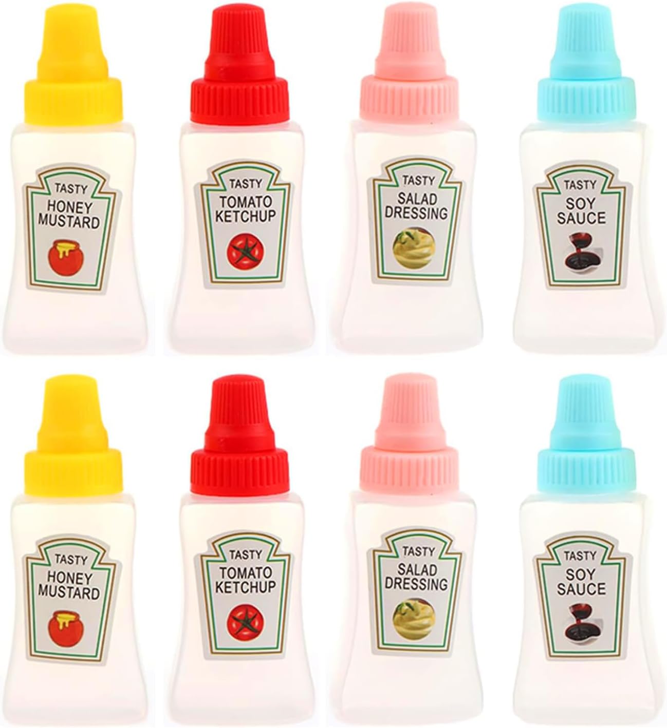 8 Pieces Mini Ketchup Squeeze Bottles 25ml Bento Box Honey Mustard ...