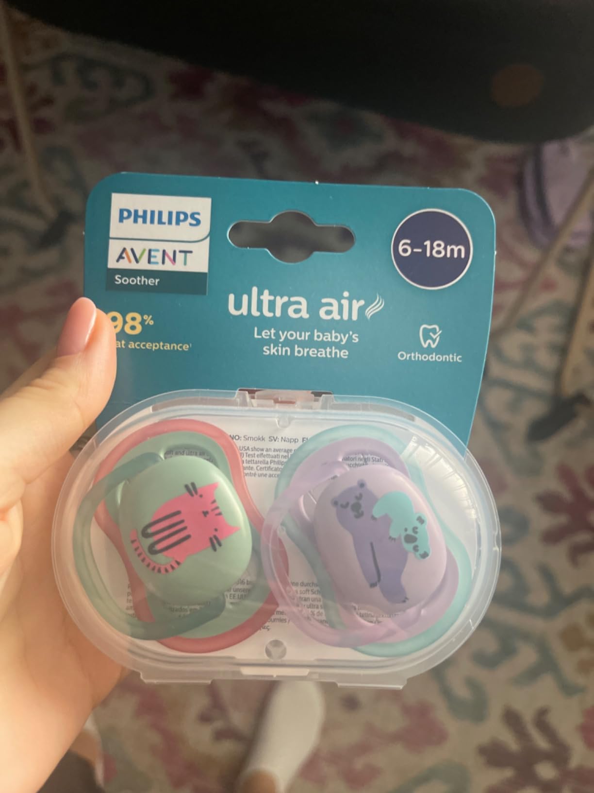Philips Avent Ultra Air Soother - Pack of 4 Light, Breathable, Soothers ...