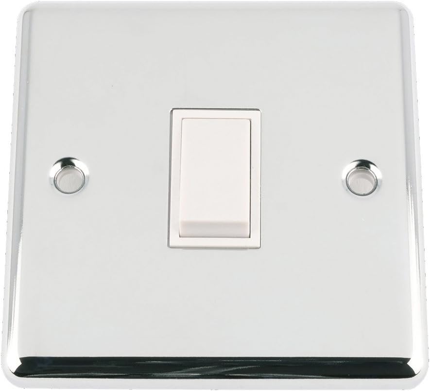 Single Light Switch 1 Gang 2 Way 10A - Polished Chrome Victorian ...