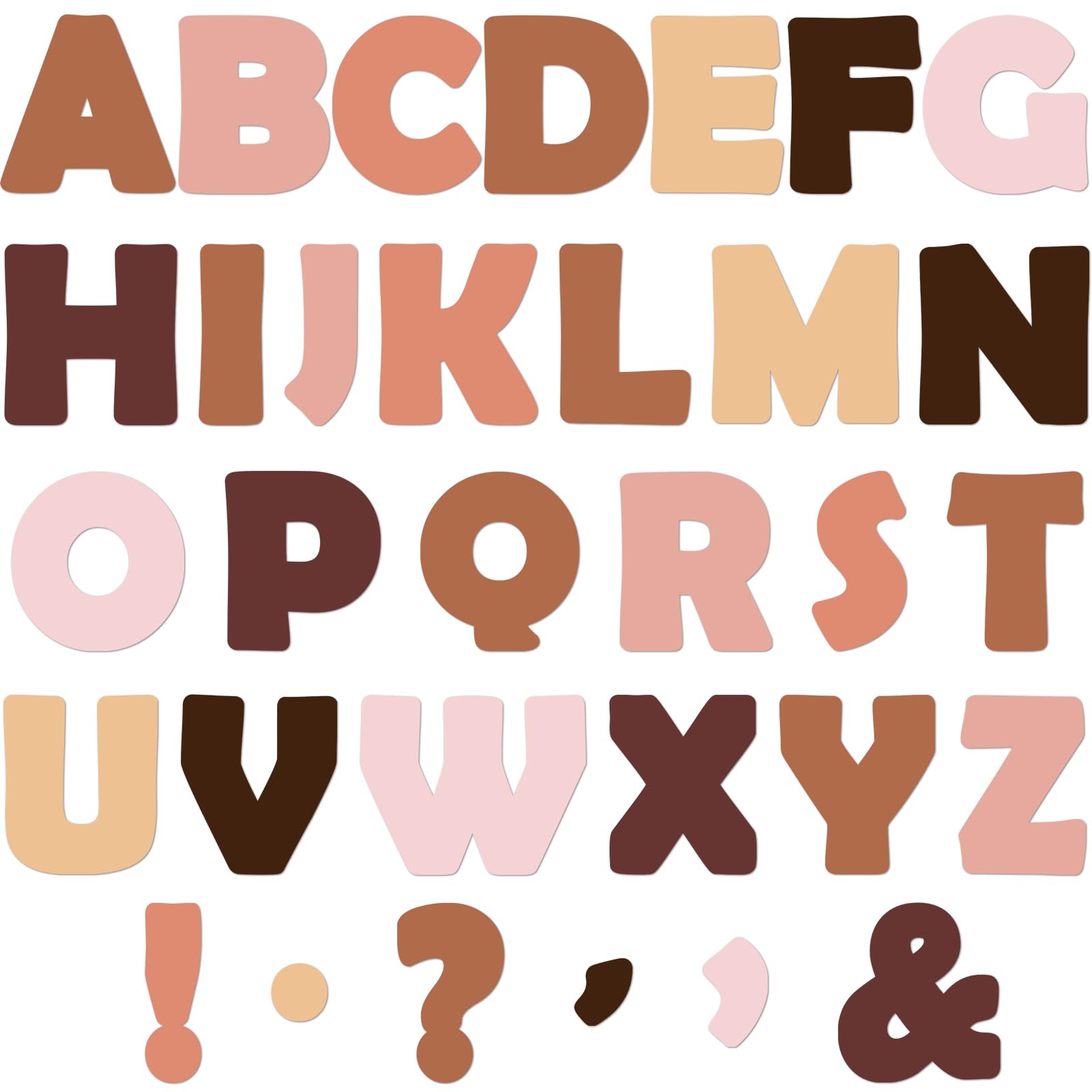 Snapklik.com : 150 PCS Large 6" Bulletin Board Letters Set,Boho Color ...