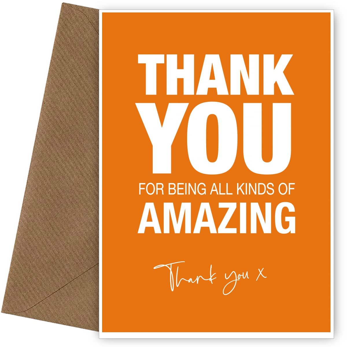 Buy Orange Thank You Card - A Single Thank You Greetings Card to say ...