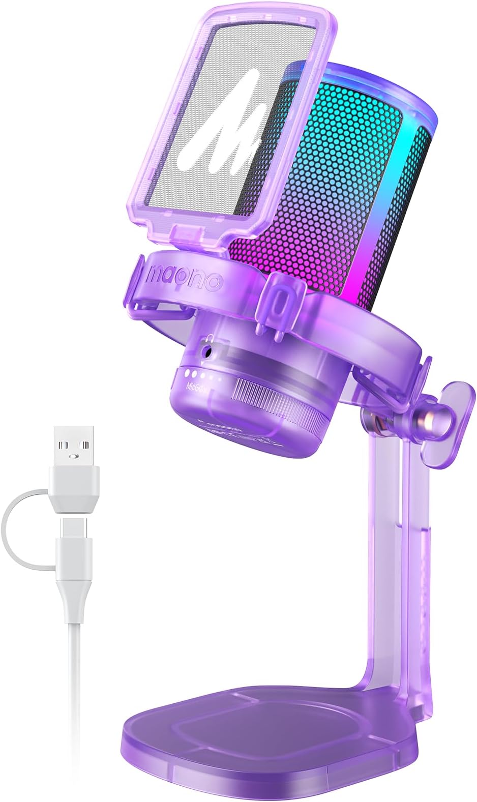 Amazon.com: MAONO Gaming Microphone with Noise Cancellation, PC USB ...