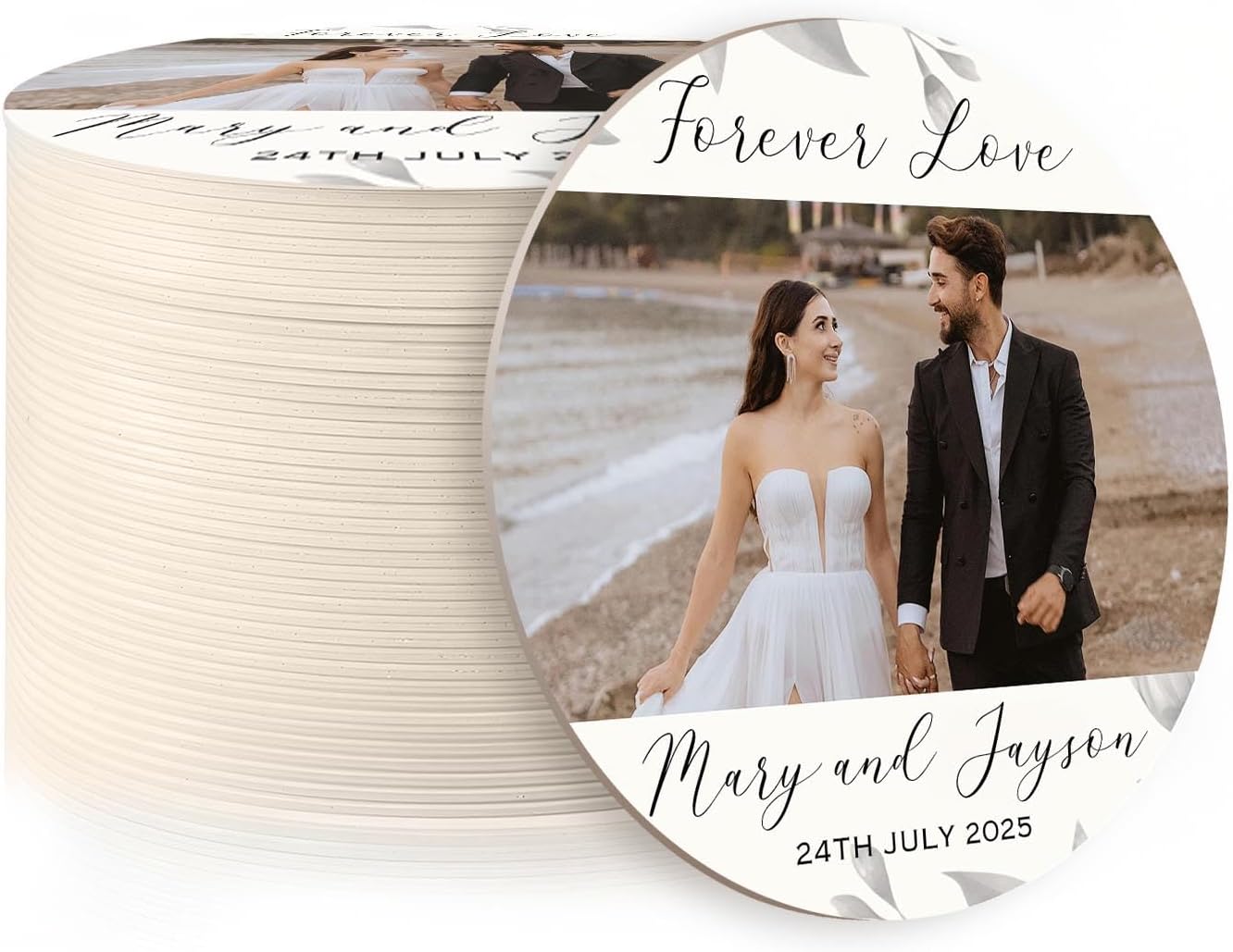 Amazon.com: 40 Pack Personalized Wedding Coasters, Custom Cardboard ...