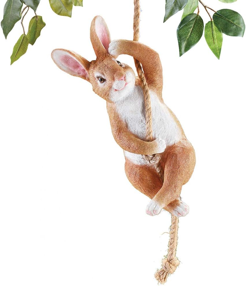 Amazon.com: Collections Etc Swinging Bunny Garden Statue Décor ...