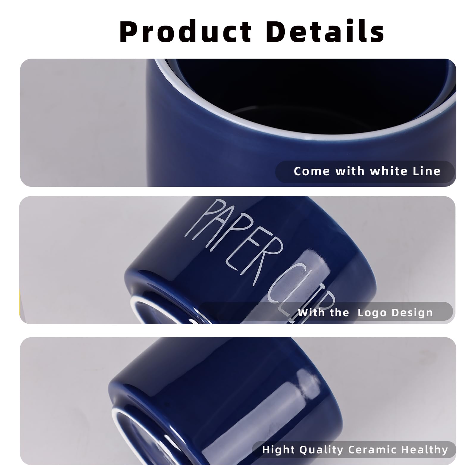 Snapklik.com : Ceramic Paper Clip Holders, Farmhouse Binder Clip ...