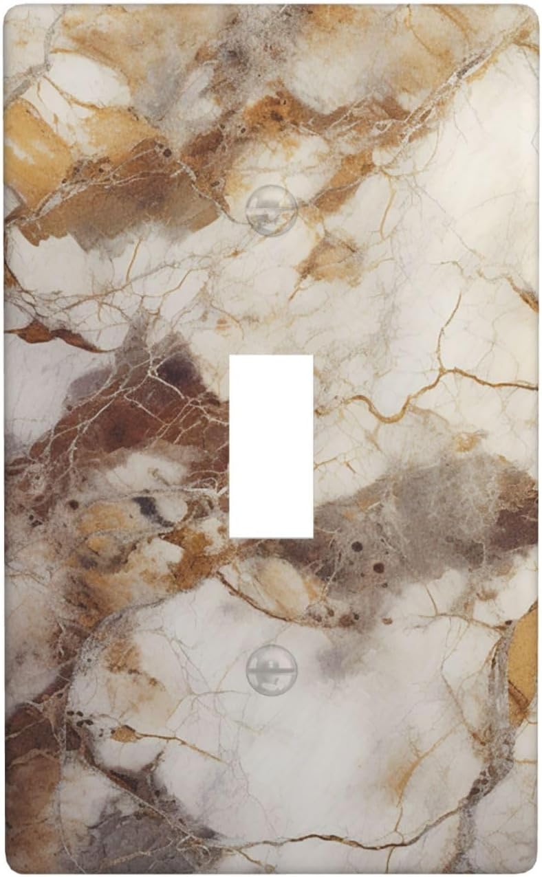 White Marble Texture Decorative Light Switch Cover Wall Plate ...