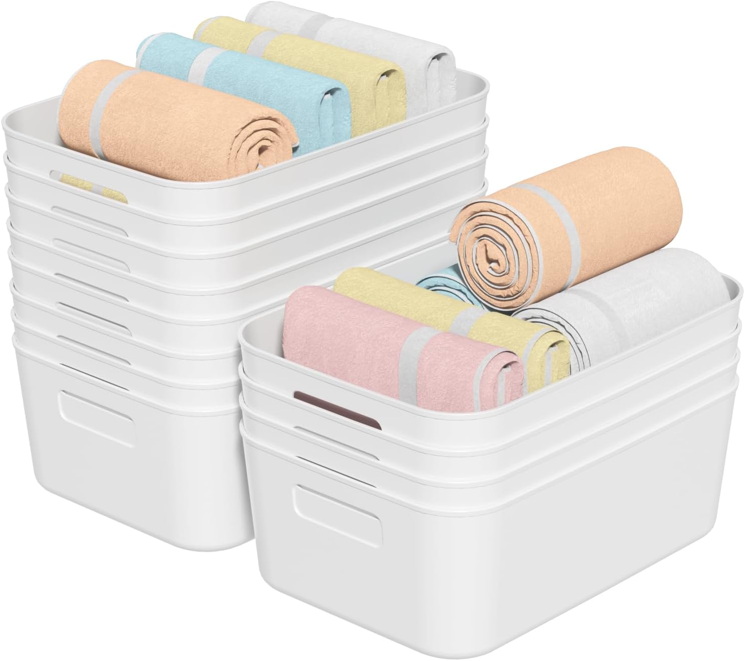Quickquick 12 Packs Plastic Pantry Organizer Bins, Kitchen Organizing ...