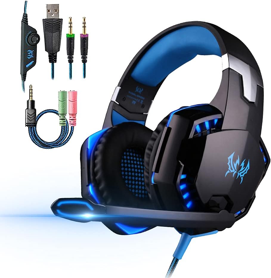 Audífonos Gamer con Micrófono para PS4 Xbox One PC, Diadema Auriculares ...