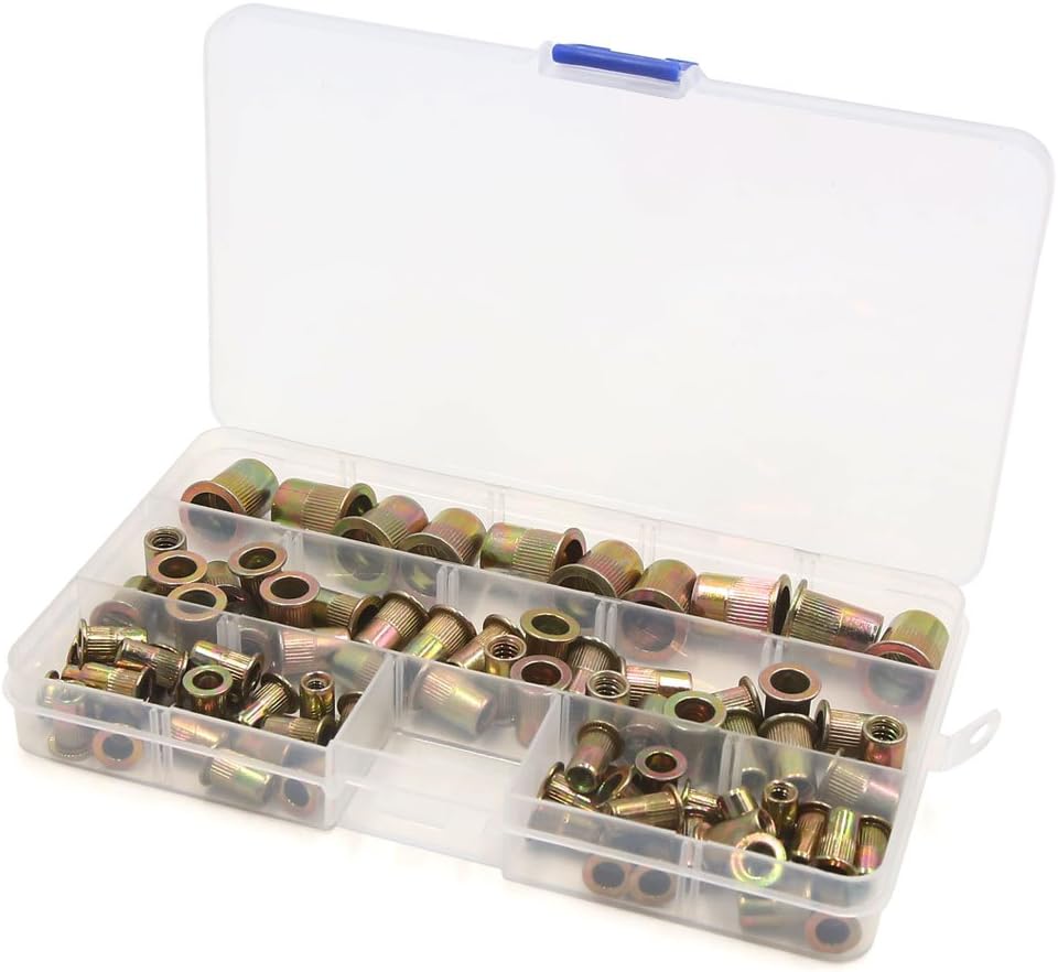 Amazon.com: Uxcell 80Pcs Zinc Plated Carbon Steel Car Rivet Nut Flat ...