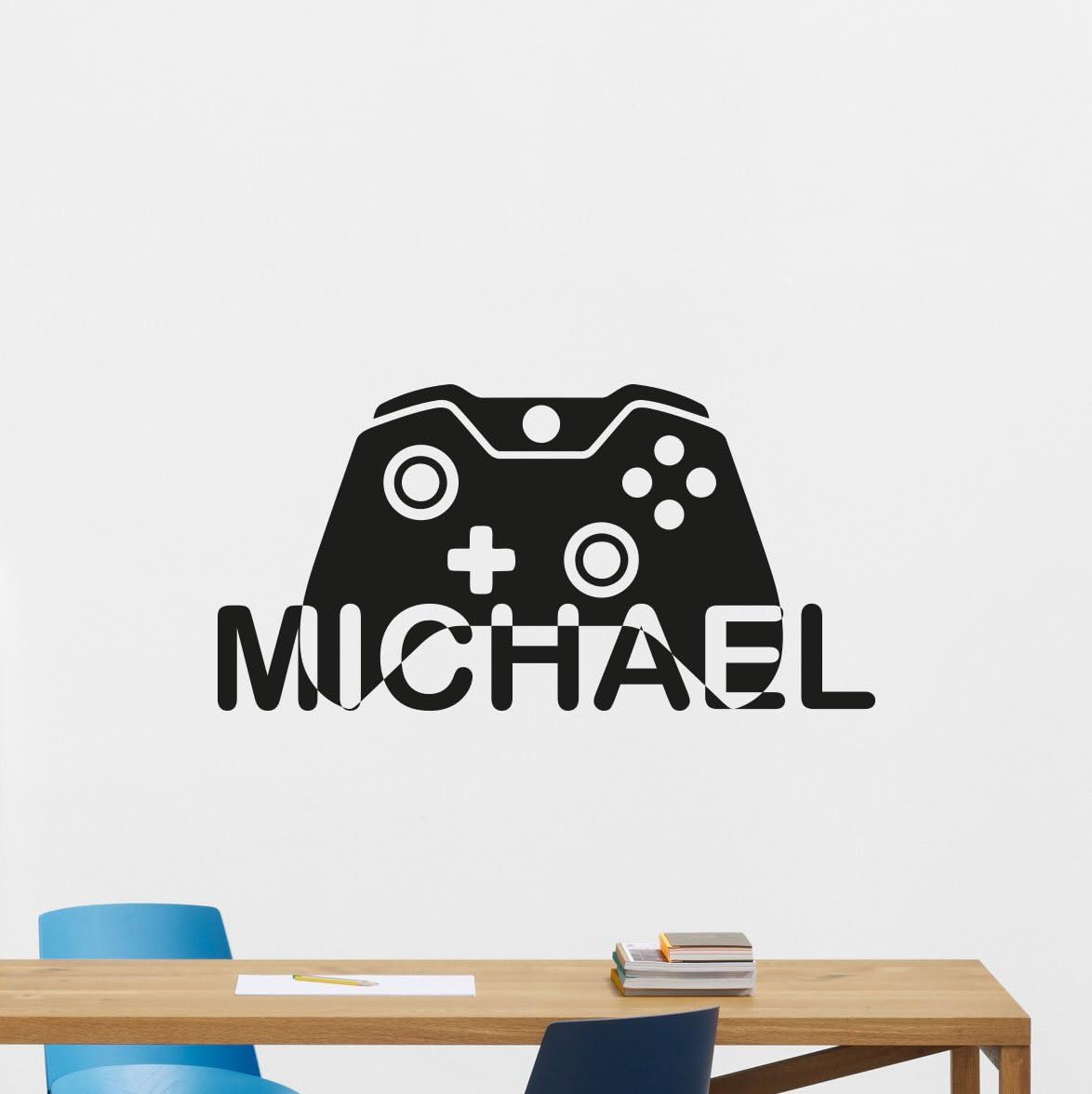 Amazon.com: CarolGreyDecals Personalized Name Gaming Wall Decal Custom ...