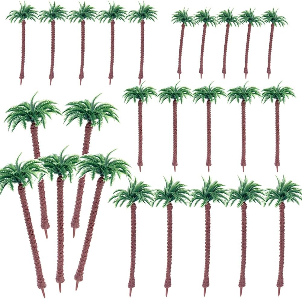Sixfolo 25 Stück Palme Modell Mini Landschaftsmodelle Modellbaubäume ...