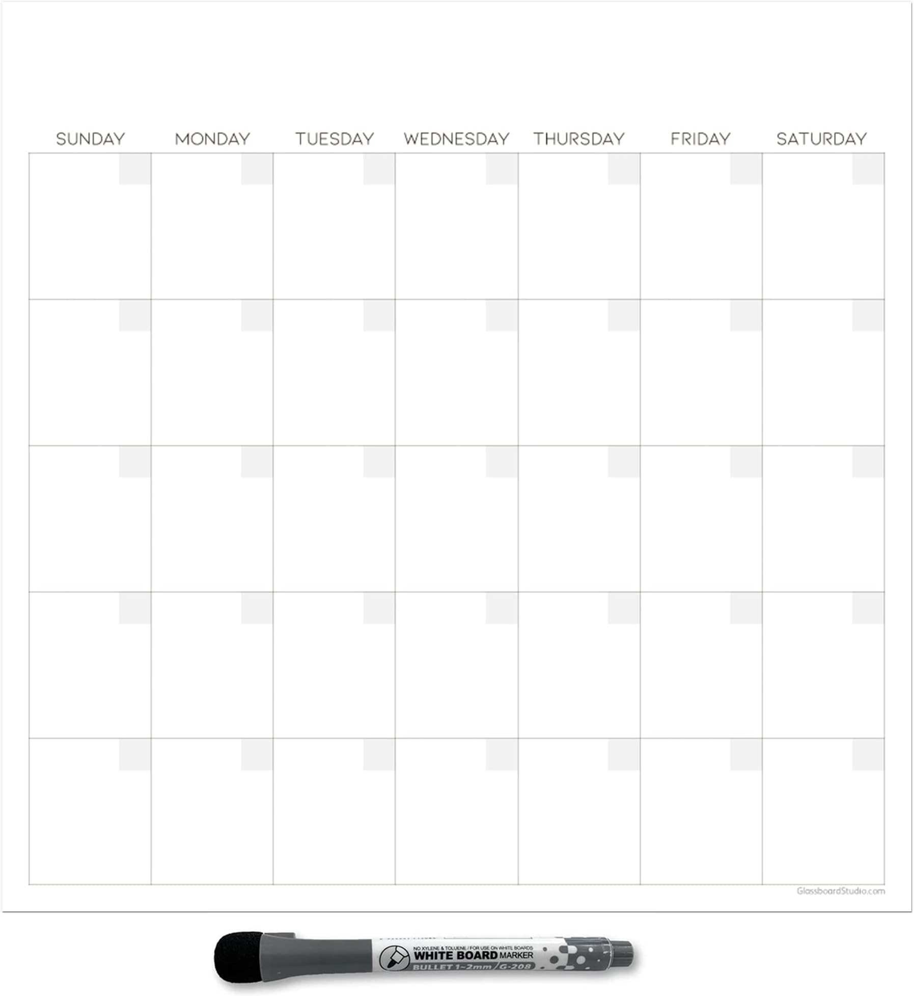 Amazon.com: VWAQ Dry Erase Calendar Wall Decal - Peel and Stick Self ...