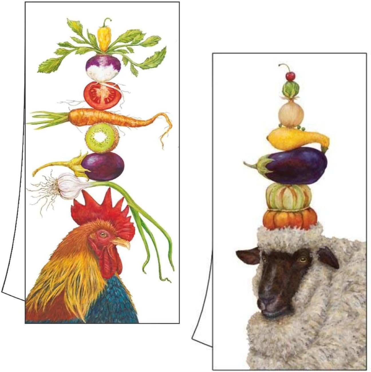 Amazon.com: DANI & NIC Vicki Sawyer Kitchen Towels - Set of 2 - Homer ...