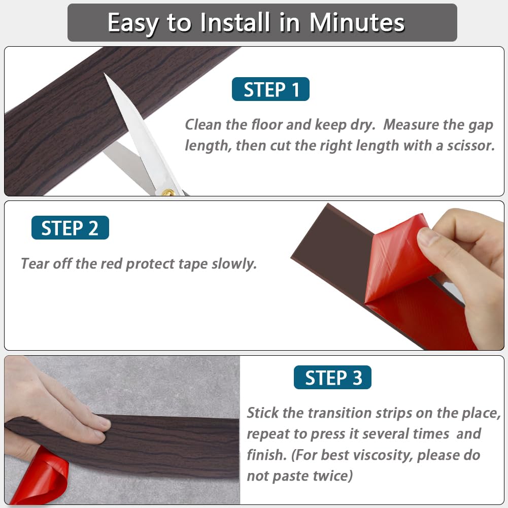Snapklik.com : Floor Transition Strip 2" Self Adhesive Flat Vinyl ...