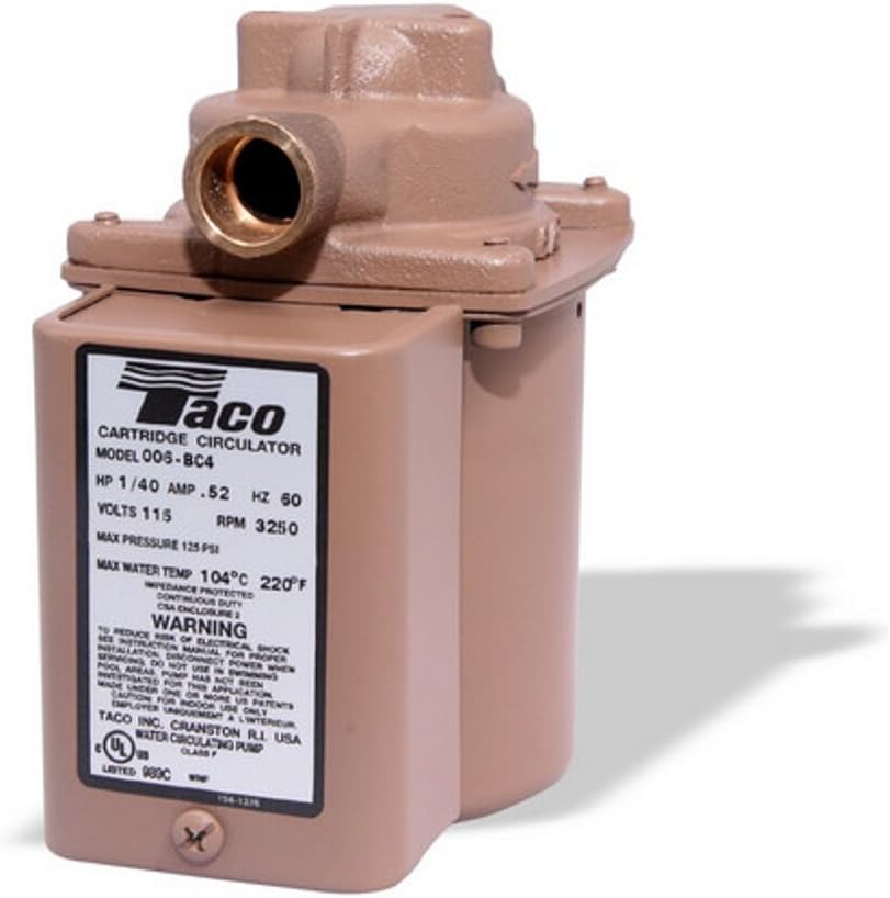 Taco 006-BC4 Bronze Cartridge Circulating Pump, Pump Accessories ...