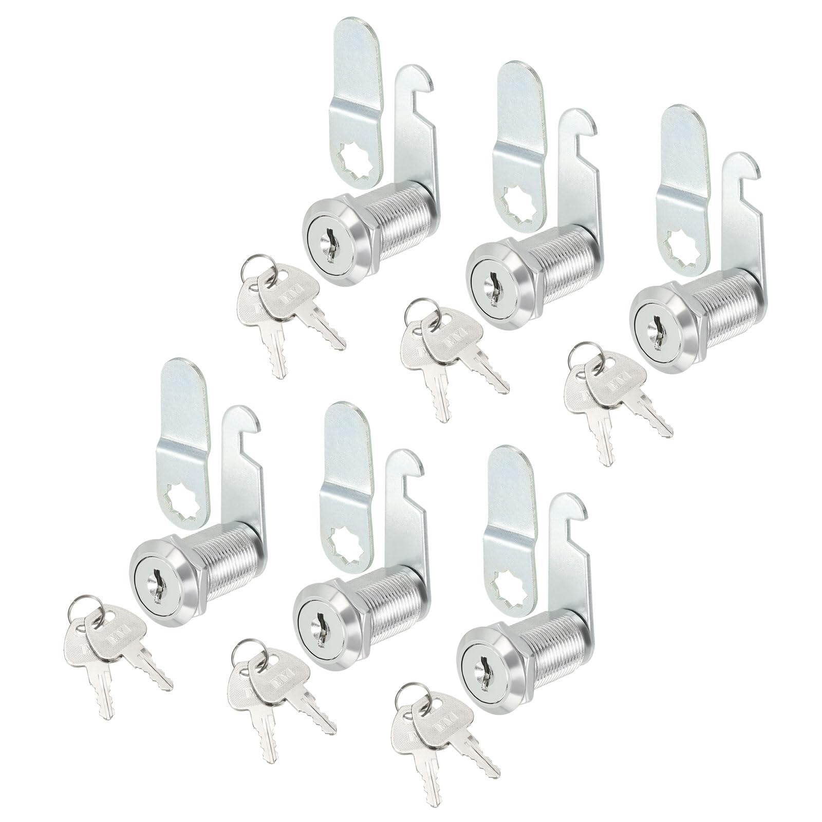uxcell Cabinet Drawer Cam Lock, 1-1/8" Cylinder Length Fits Up to 7/8 ...