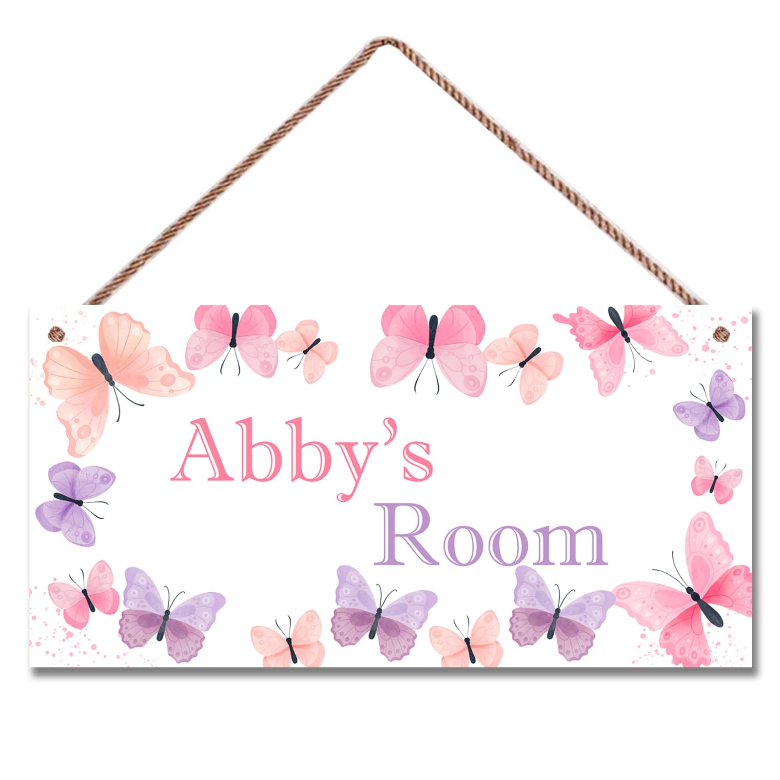 Amazon.com: Personalized Pink Purple Butterfly Room Door Sign Girls ...