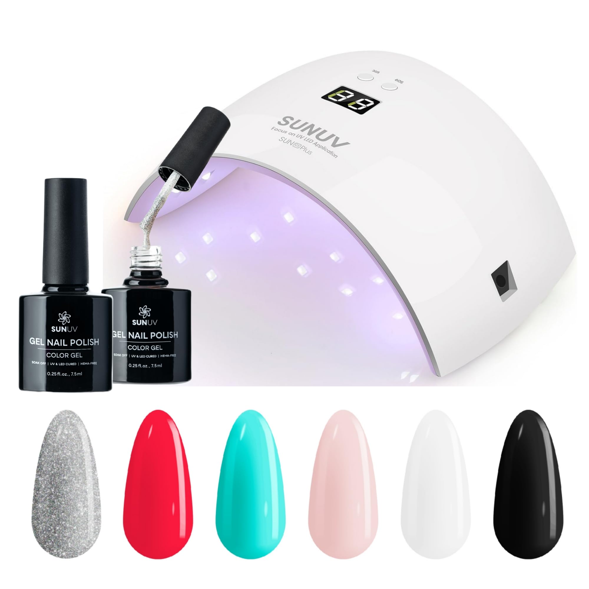 Amazon.com: SUNUV SUN9X Plus LED UV Light for Nails with Hema-Free Gel ...