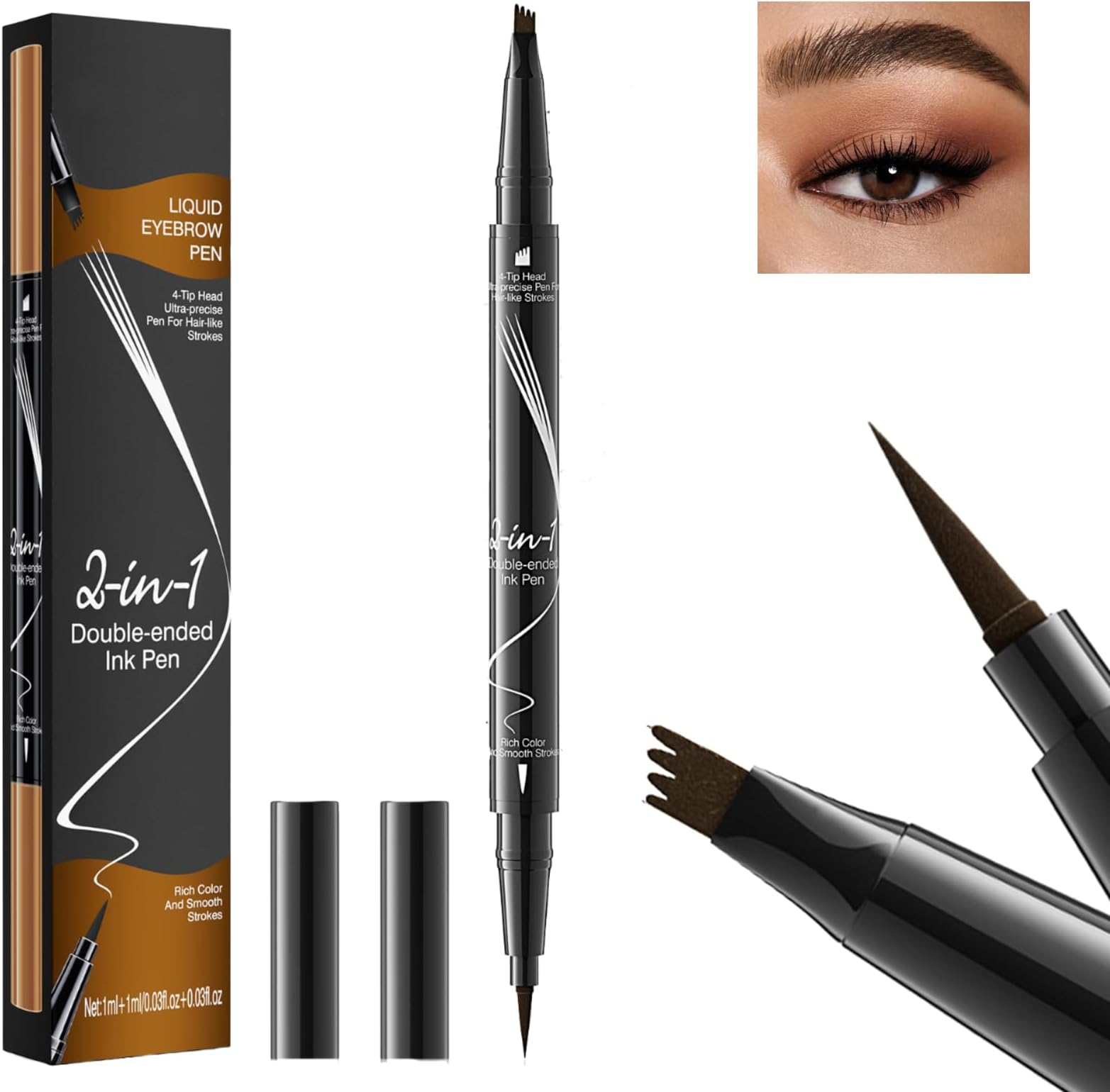 Amazon.com : Microblade Eyebrow Pencil - Waterproof & Smudge-Proof 4 ...