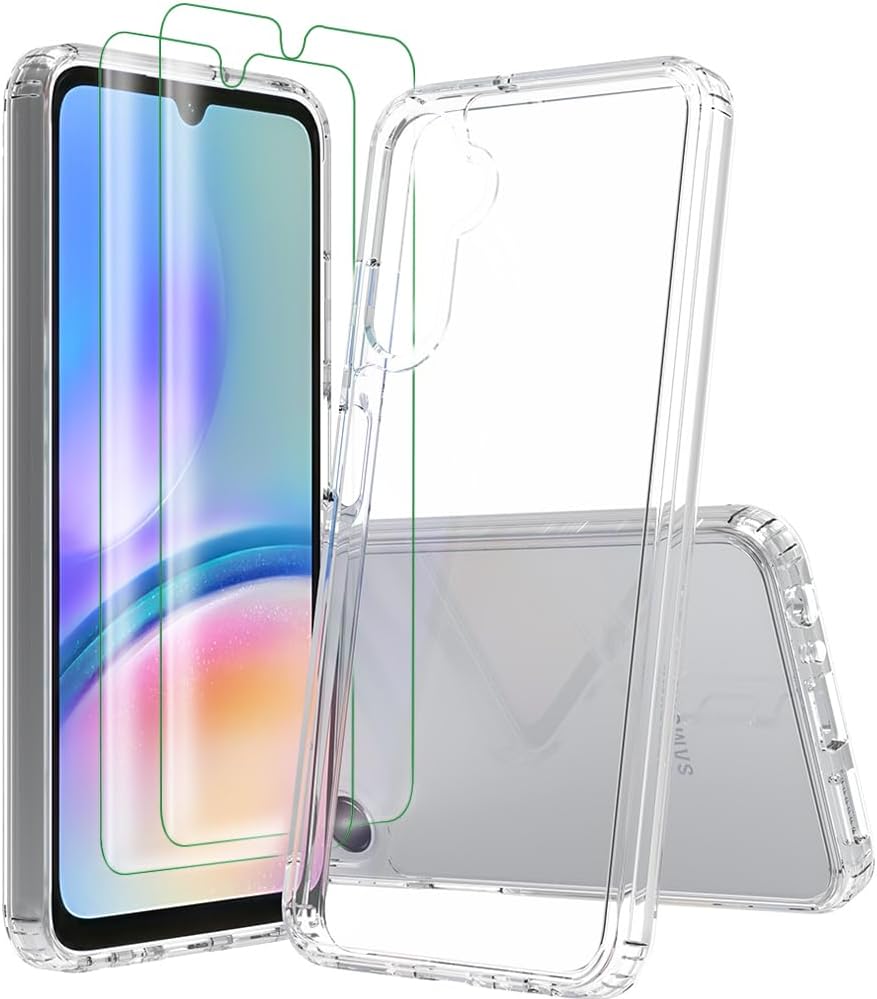 Amazon.com: Sucnakp for Samsung Galaxy A05S Case with 2* Screen Protector Premium Clear Back ...