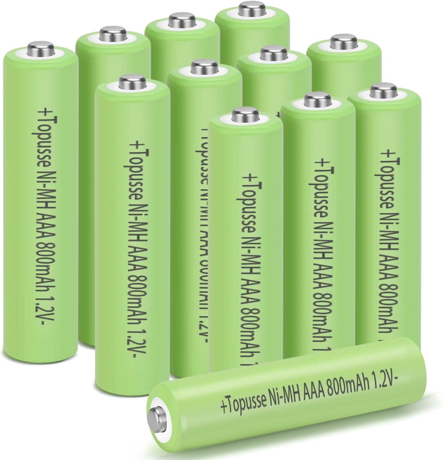 Amazon.com: TOPUSSE 1.2V Ni-MH Rechargeble AAA Batteries 12 Pack, Long-Lasting Batteries AAA ...