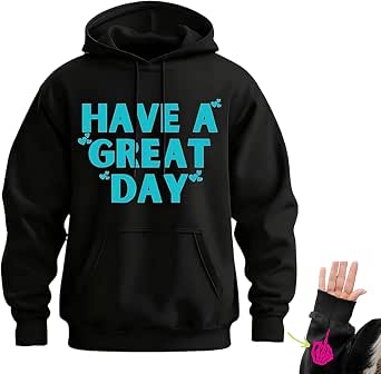 Amazon.com: Have A Great Day Hoodie with Middle Fingers, Skeleton ...