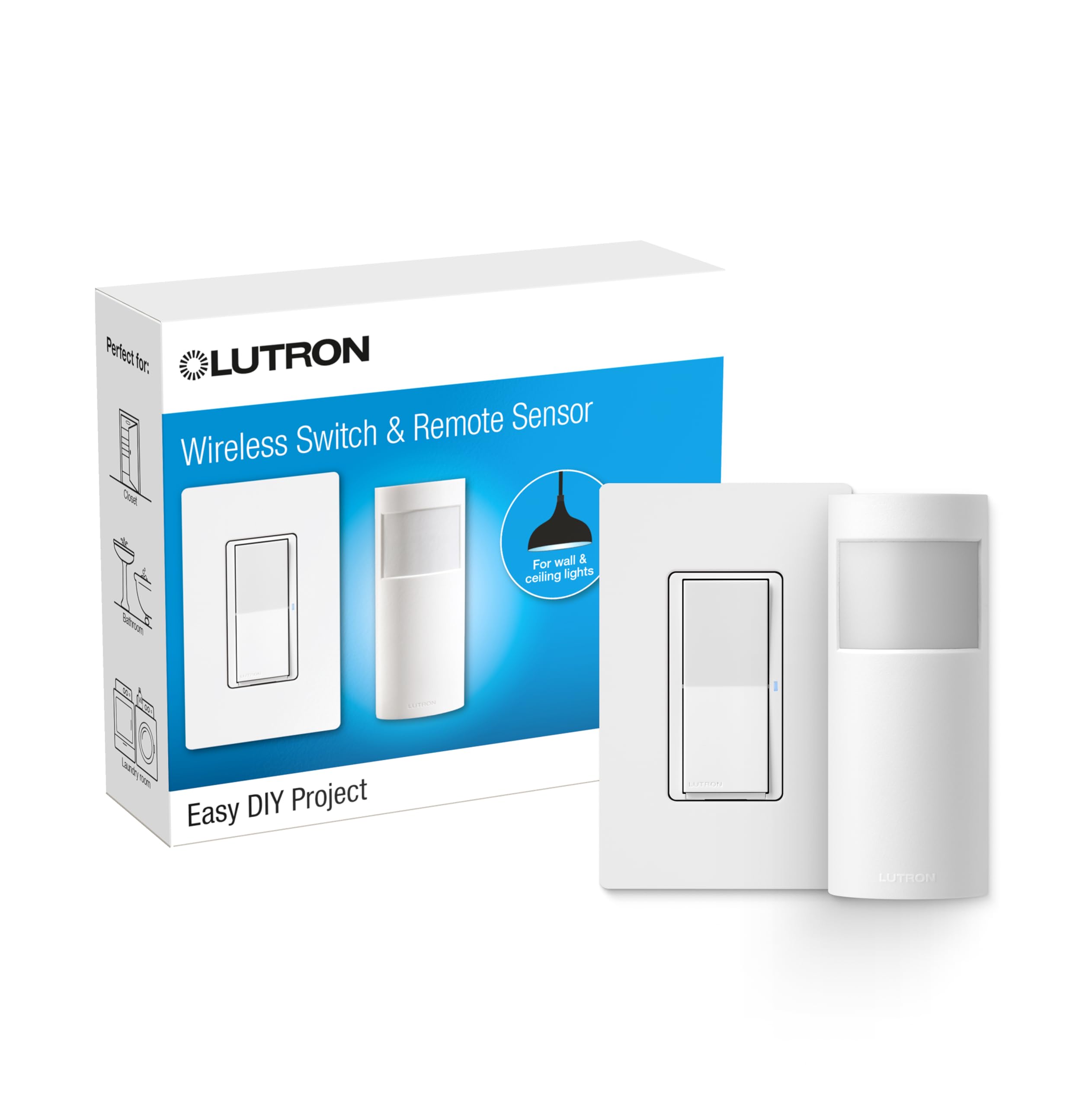Snapklik.com : Lutron Wireless Motion Sensor And Claro Light Switch For ...