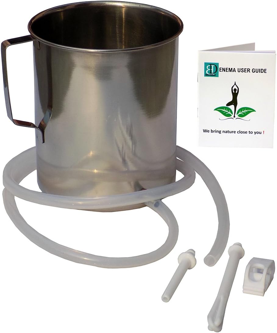 Amazon.com: Food Grade Stainless Steel Enema Kit with Instruction ...