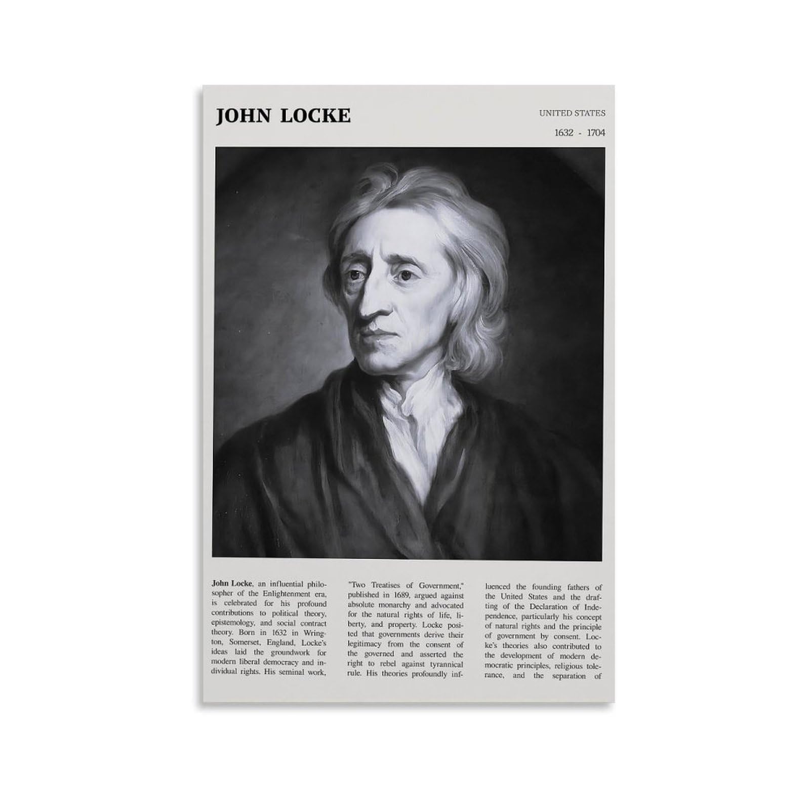 John Locke Philosopher Life John Locke, English Philosopher Framed