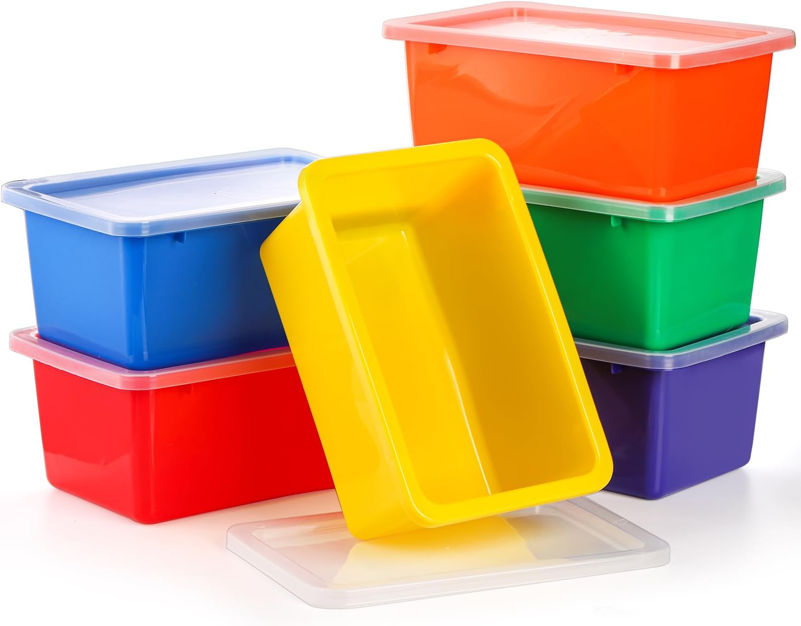 Amazon.com : 12 Pcs Bins for Classroom Plastic Storage Bins with Lids ...