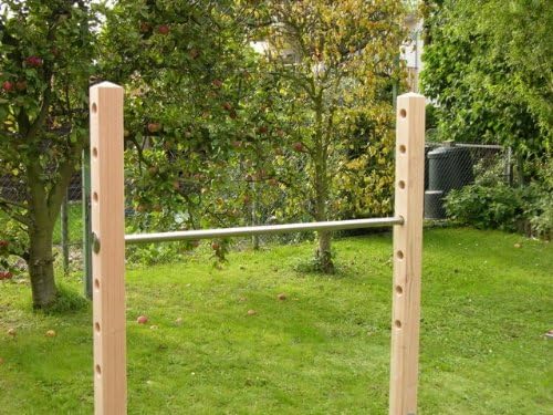 Turnstange aus V2A mit 2 runden Abschlusstellern; Durchmesser 33,7 mm ...