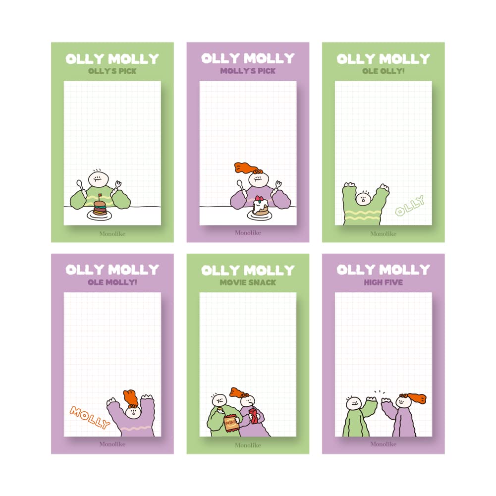 Amazon.com : Monolike Grid Olly Molly, Coloring Sticky-it - 6p Set Self ...