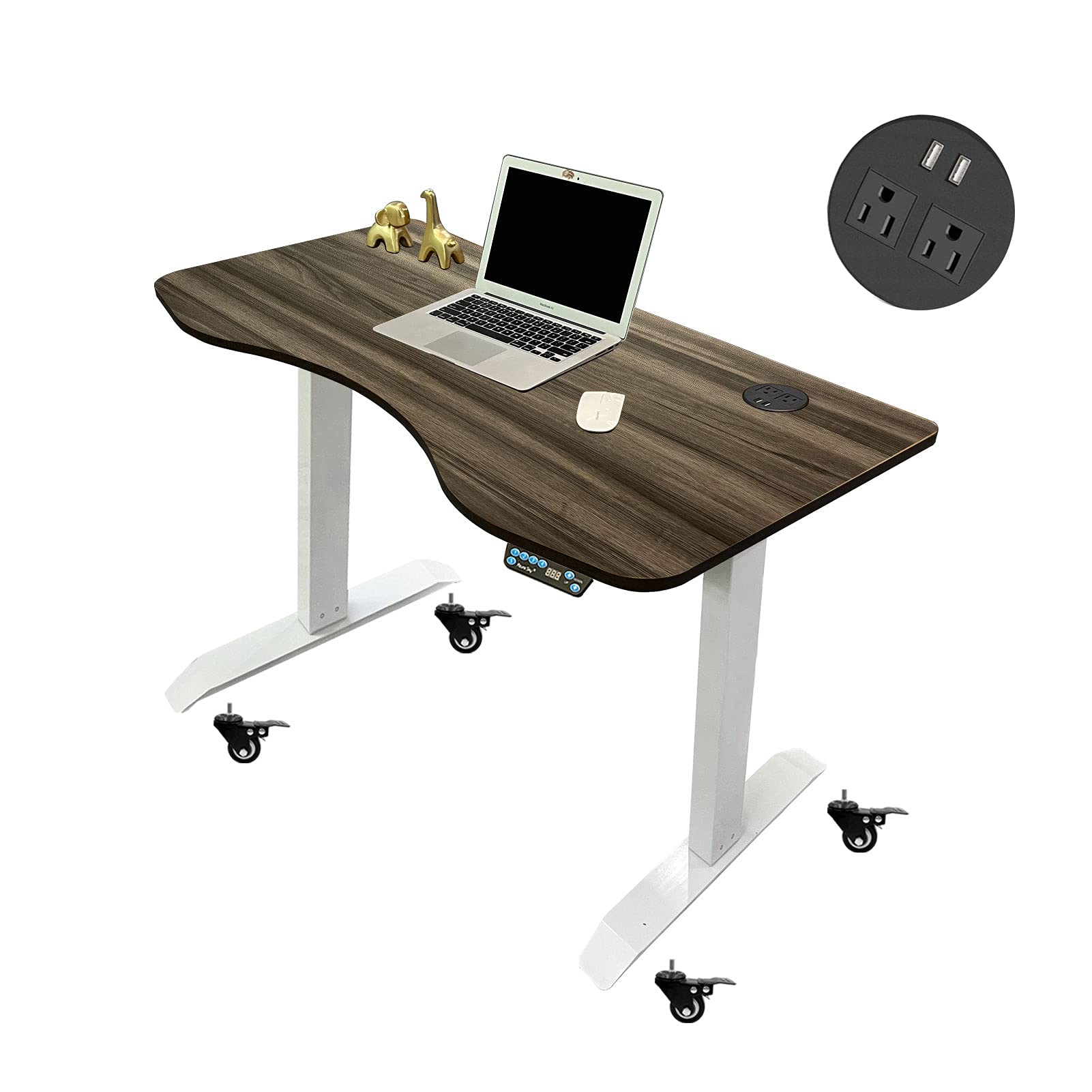 Buy MAGARI Electric Standing Desk with Wheels/Power Outlets, 48” x 24 ...