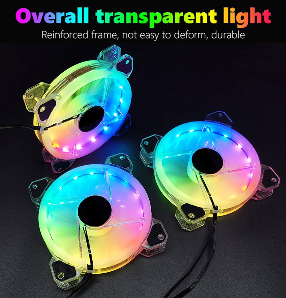 Buy 3 Pack RGB Case Fans,120mm Silent Computer Cooling PC Case Fan ...