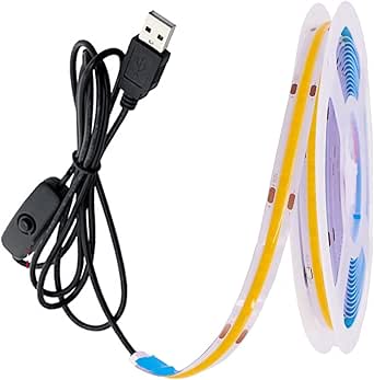 Amazon.com: DC 5V LED COB Strip Light USB Density Linear Lighting 320LED/m Flexible Tape Lights ...