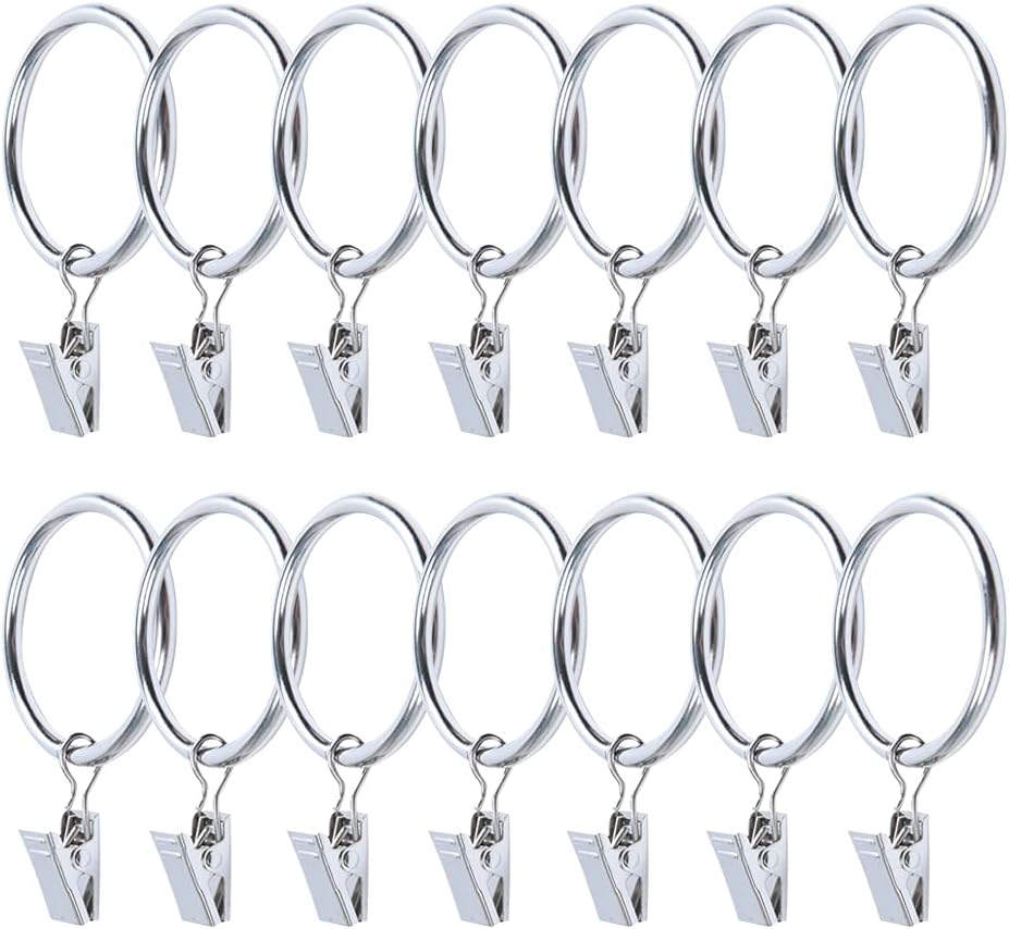 Amazon.com: NA 14 Pack Strong Iron Metal Curtain Rings with Clips 2.5 ...
