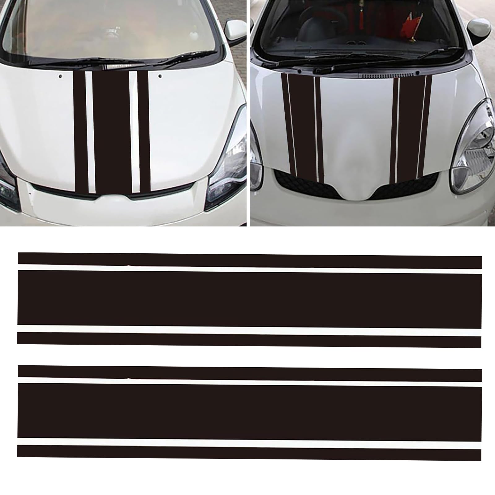 Snapklik.com : Fasebeek Pack-2 Car Hood Stickers, Exquisite Stripe ...