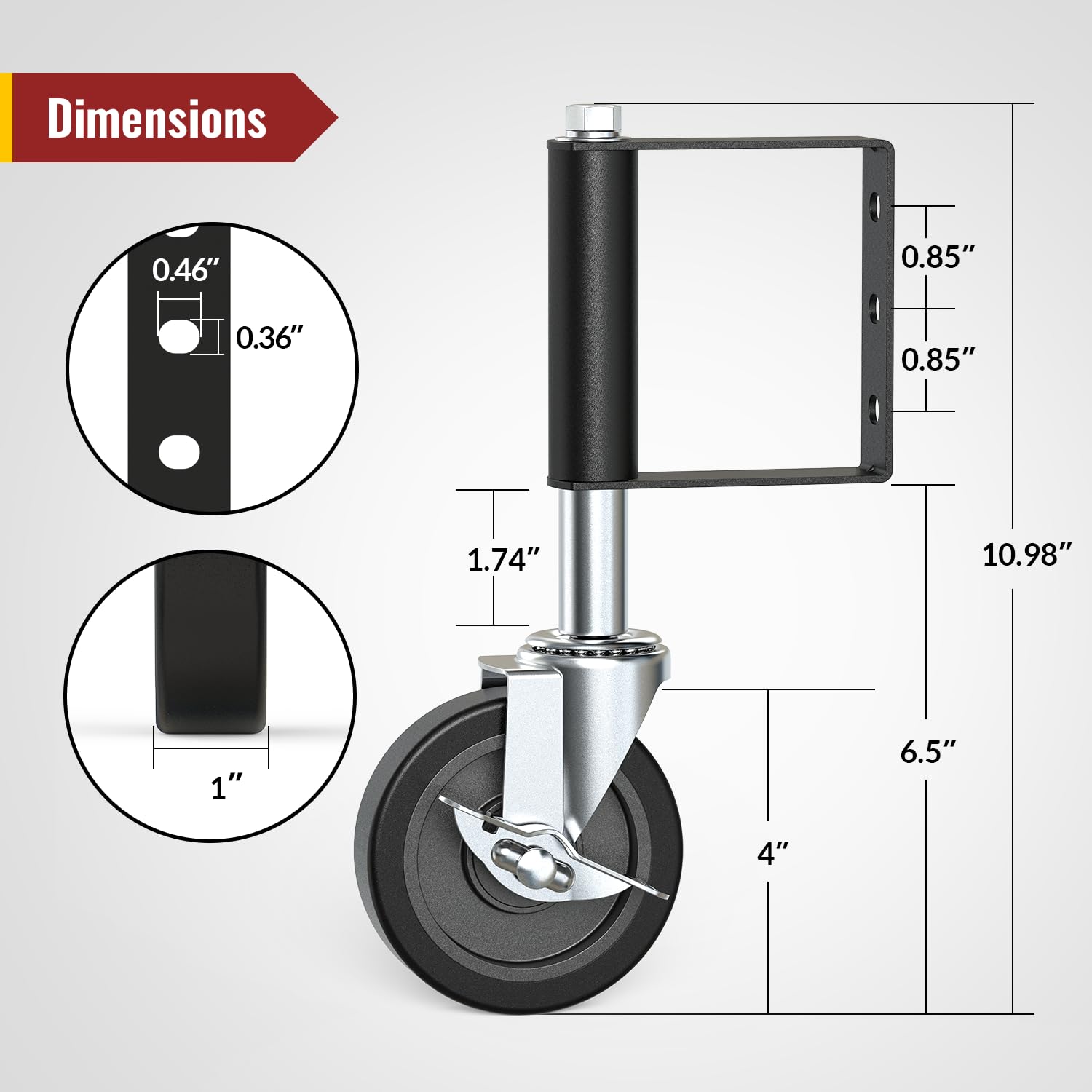 Snapklik.com : Heavy Duty Gate Wheels For Fences, Yards, Farms, Gate ...