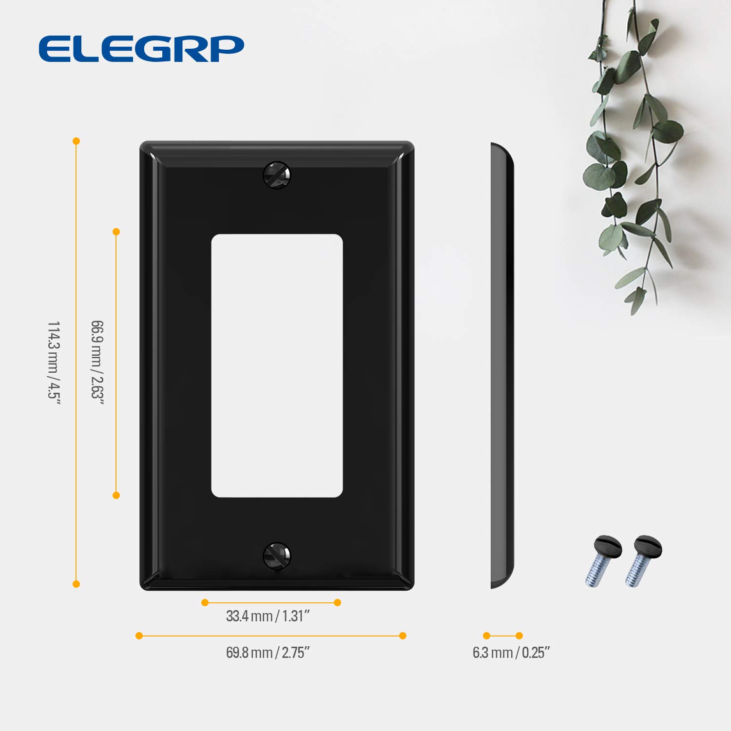 Snapklik.com : ELEGRP Decorative Receptacle Wall Plate, 1-Gang Standard ...