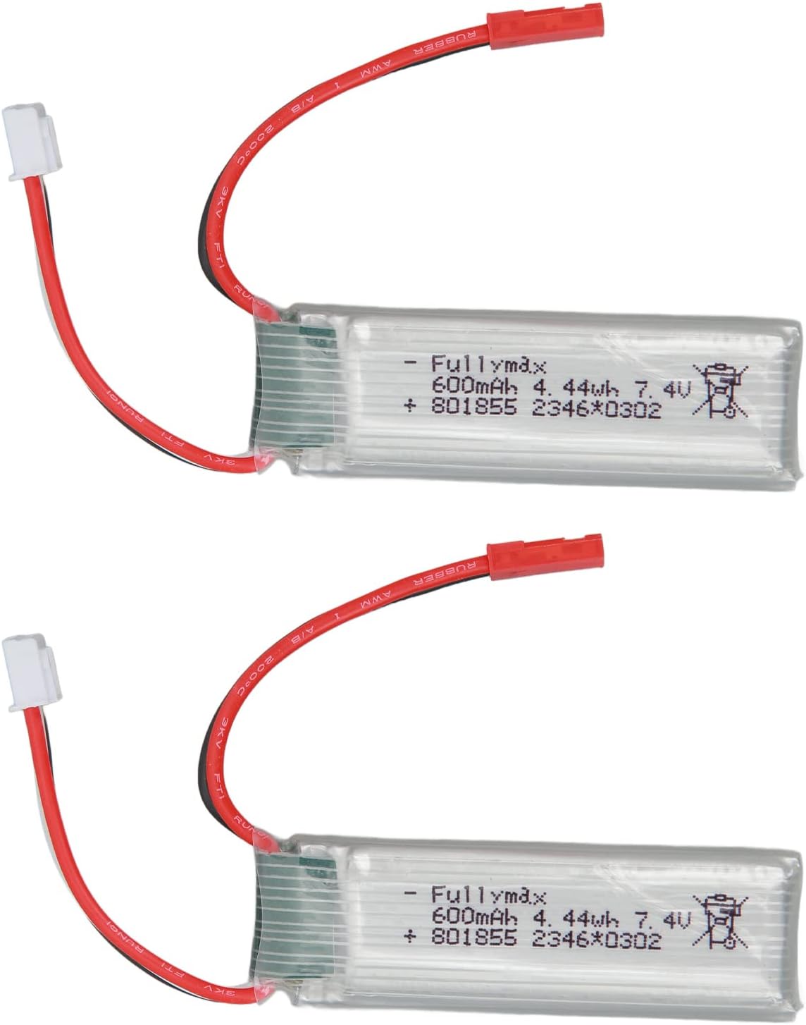 Amazon.com: RC Airplane Spare Lithium Batteries, 2Pcs 7.4v 600mah ...