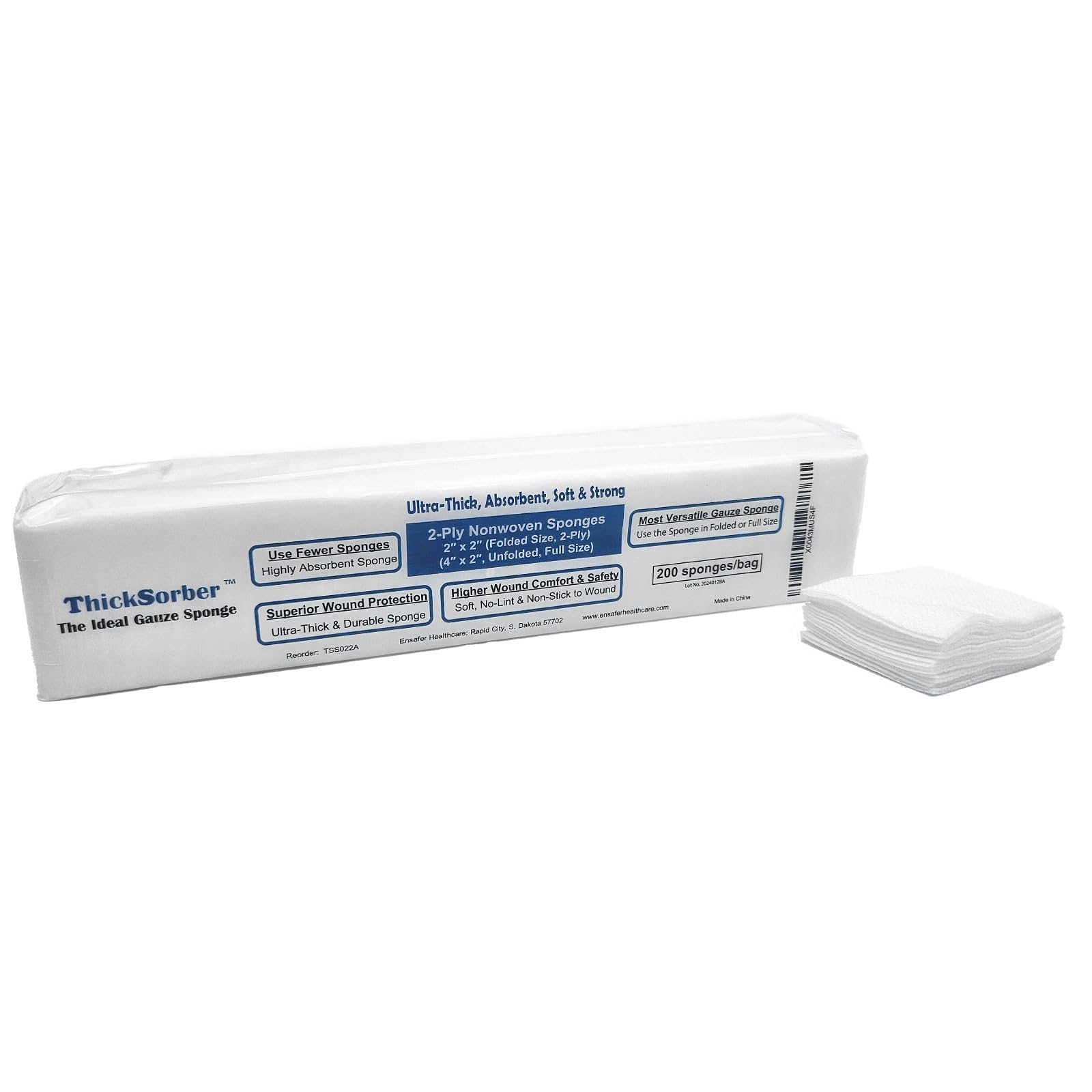 Amazon.com: ThickSorber® 2-Ply 3D Nonwoven® Sponges - The Ideal Gauze ...