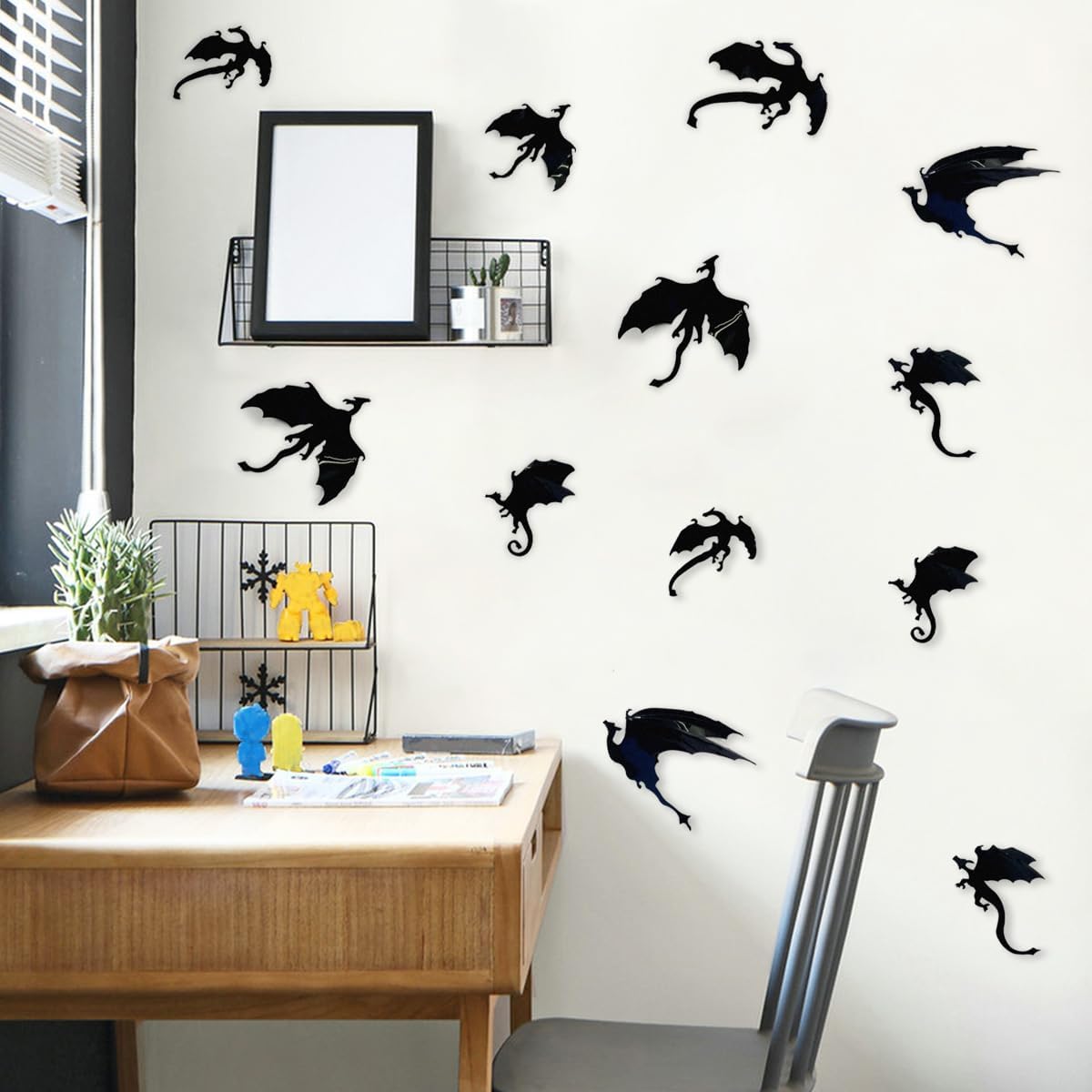 Amazon.com: MEFOSS 14 PCS 3D Dragon Wall Decals Creative Dragon PVC ...